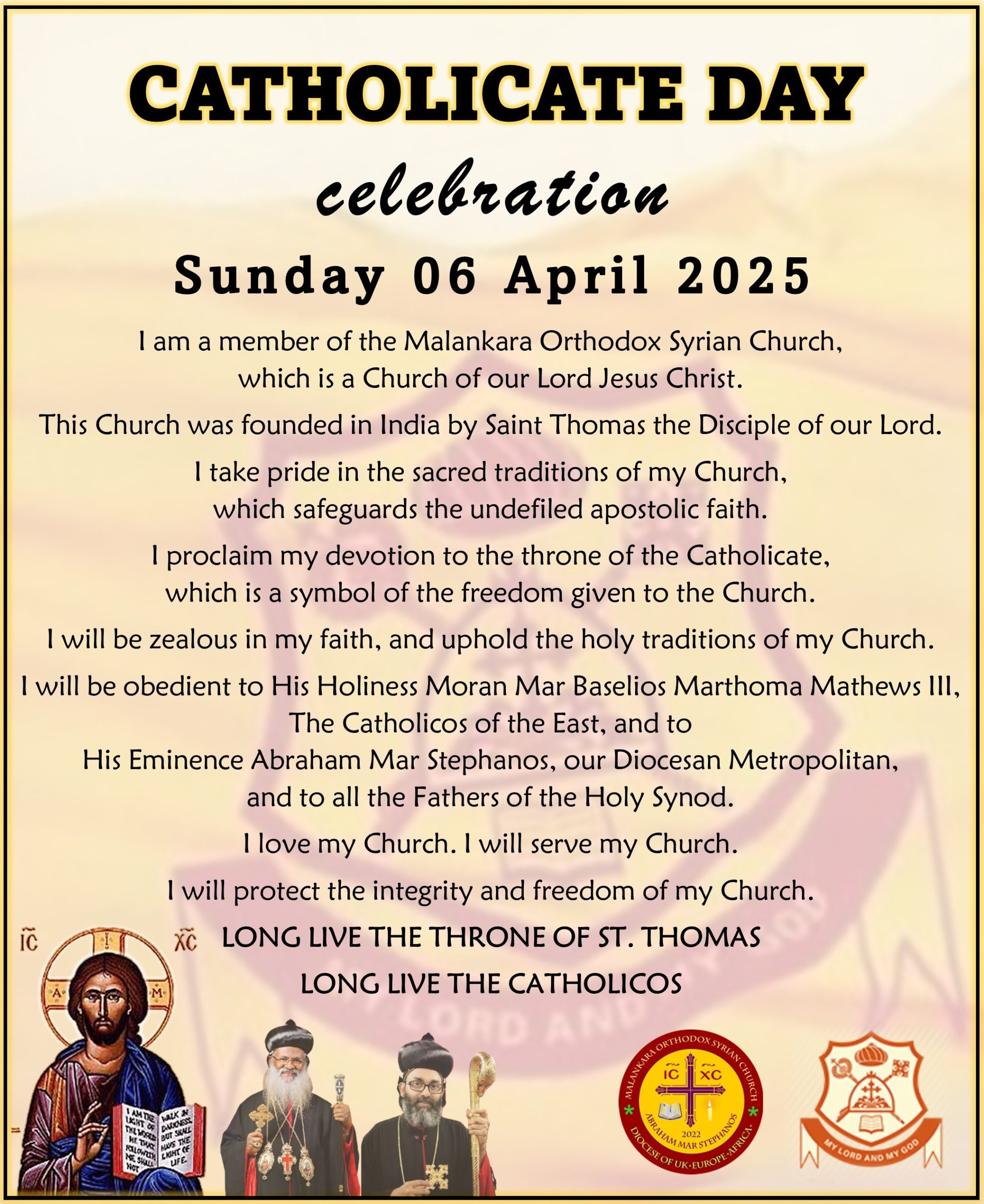 Catholicate Day – A reaffirming of our faith | St. Thomas Indian ...